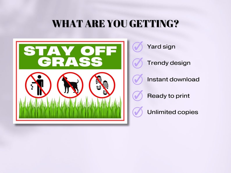 Stay off Grass Printable Sign, off Lawn Sign PNG, Yard Keep Out Sign ...