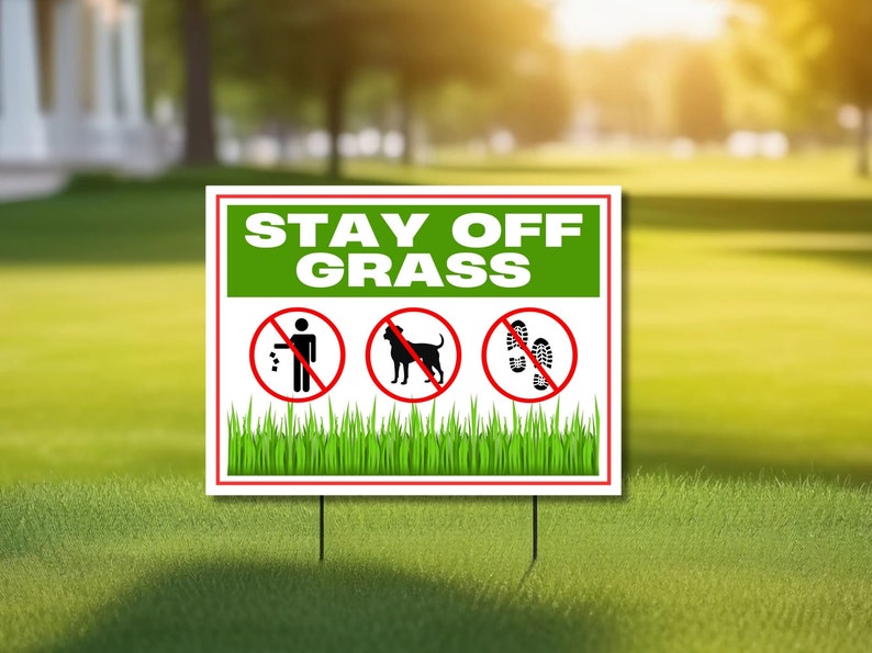 Stay off Grass Printable Sign, off Lawn Sign PNG, Yard Keep Out Sign ...