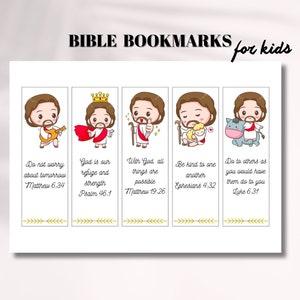 Bookmarks With Bible Verses for Kids, Unique Jesus Bookmarks, Sunday ...