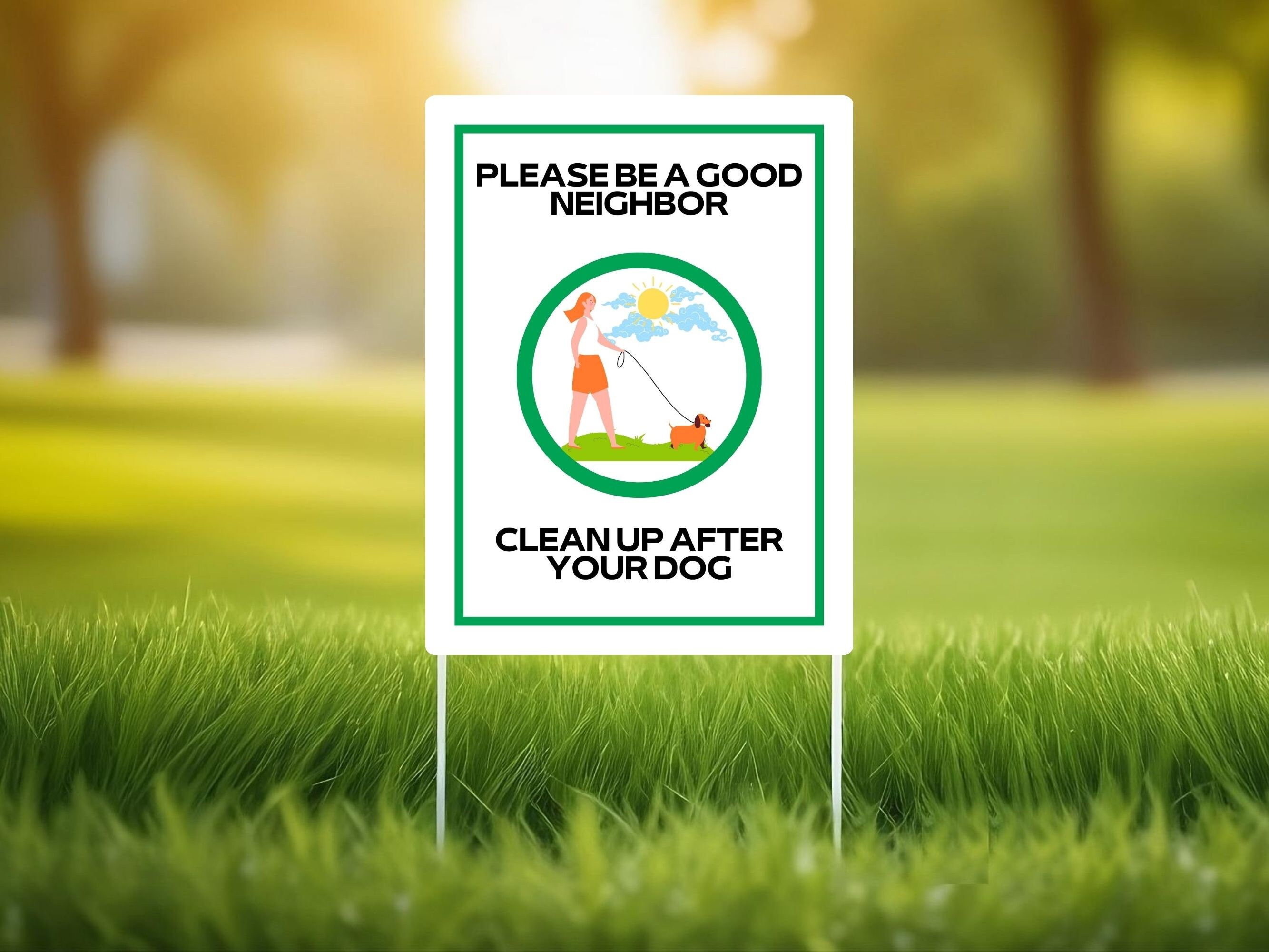 Please Be A Good Neighbor Clean up After Your Dog Sign, Printable Pick ...