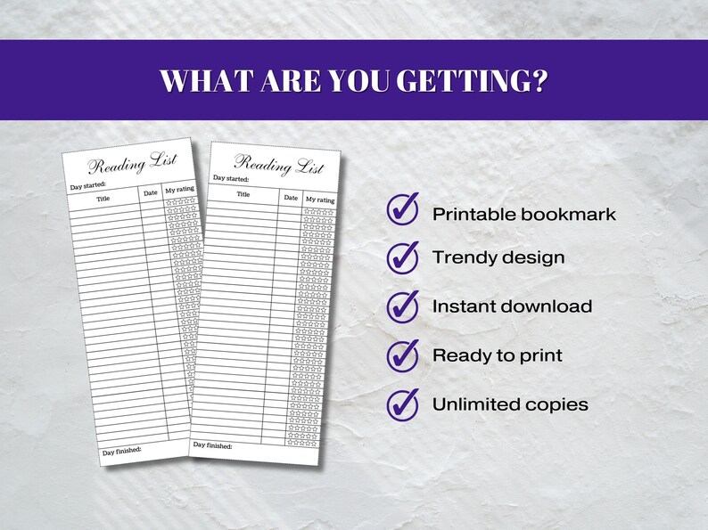 Printable Bookmark PDF, Reading Log Tracker, Reading Journal, Reading ...