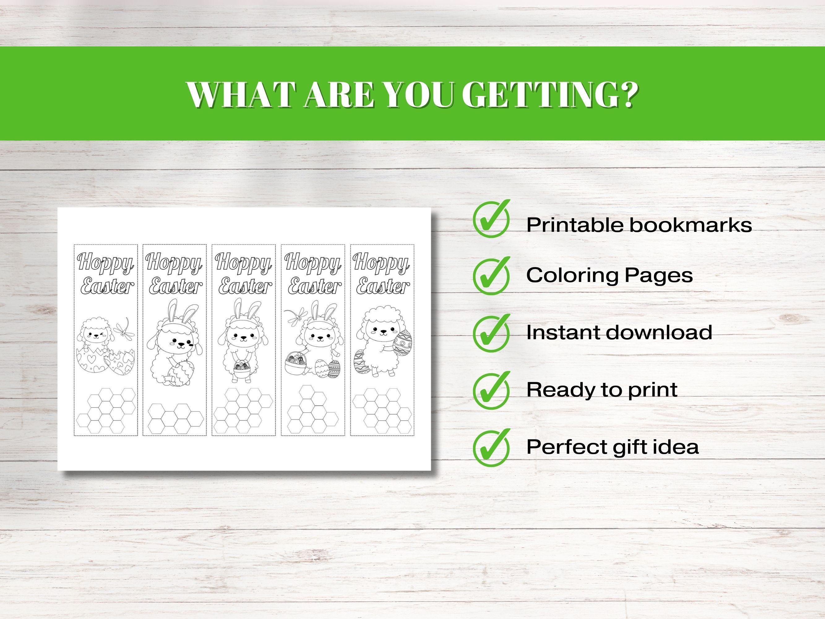 Easter Lamb Children Coloring Bookmark, Printable Easter Coloring ...