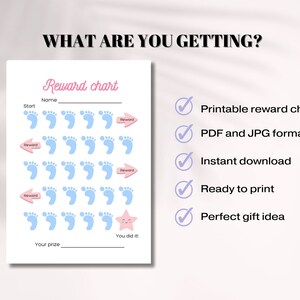 Printable Footprints Reward Chart, Behavior Chart, Daily Chore Chart ...