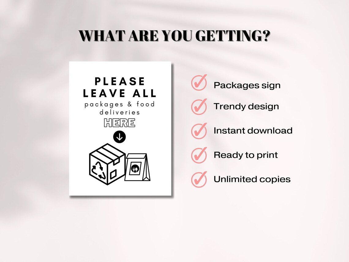 Food Deliveries Sign, Please Leave All Packages & Food Deliveries Here ...