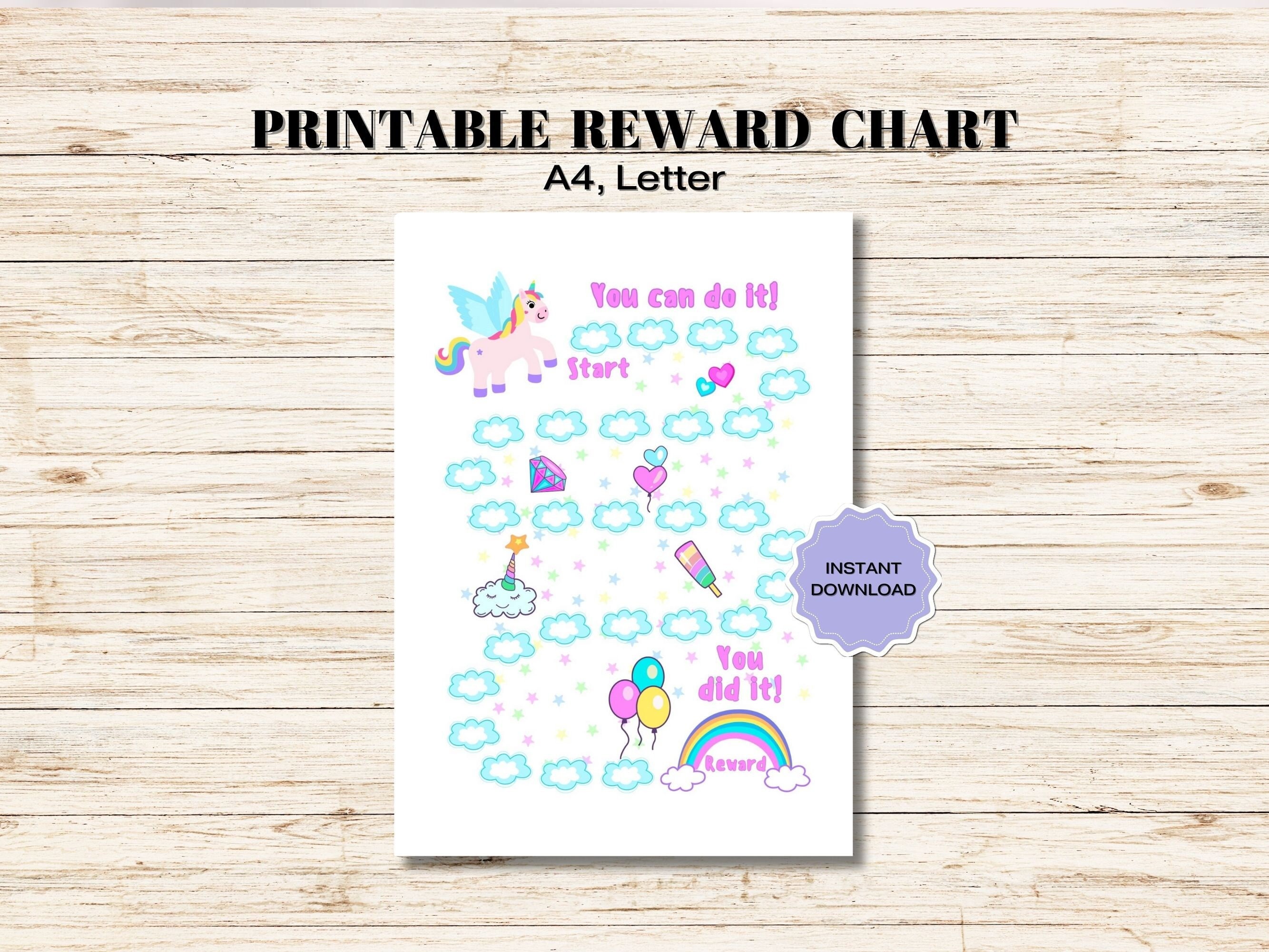 Unicorn Reward Chart, Printable Unicorn Behavior Chart, Daily Chore ...