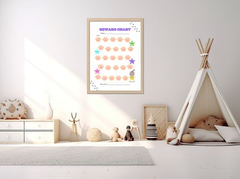 Printable Cat Tracks Reward Chart PDF, Cat Behavior Chart, Daily Chore ...
