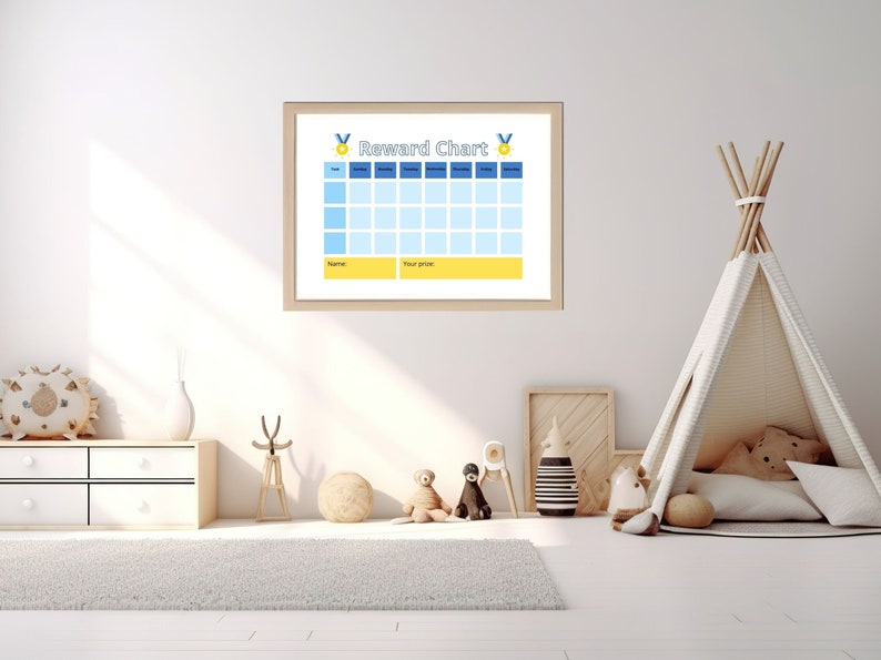 Sticker Chart, Printable Reward Chart for Boy and Girl, Kids Chore ...