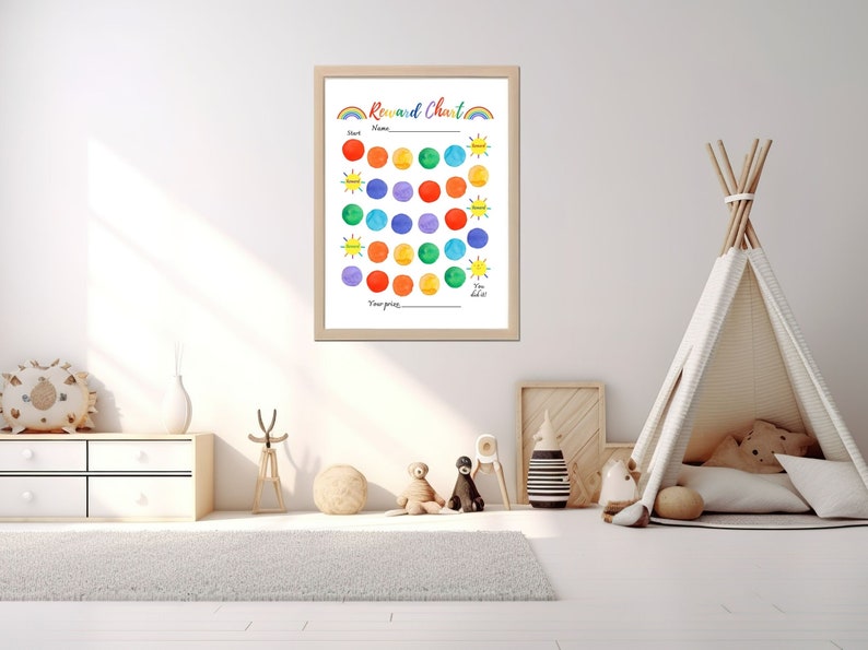 Printable Rainbow Reward Chart, Rainbow Sticker Chart, Instant Download ...