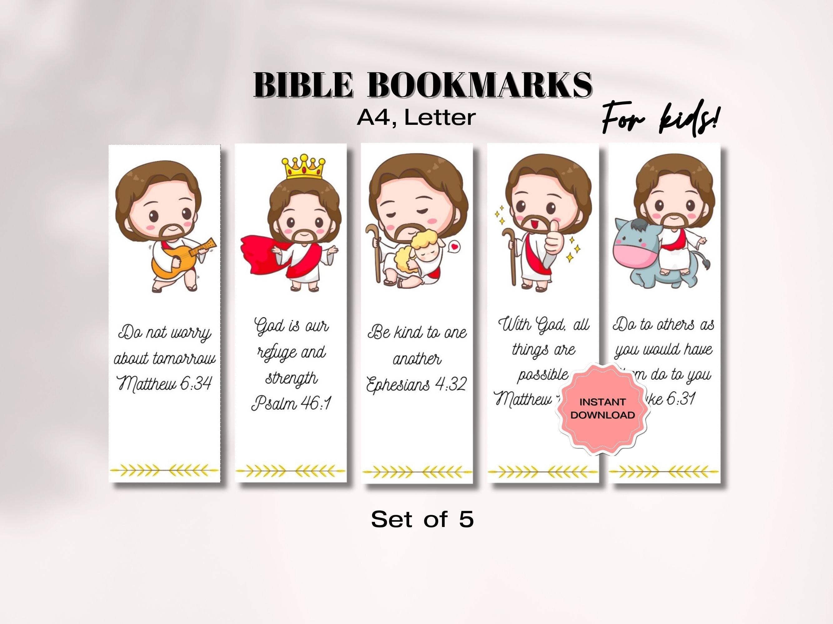 Bookmarks With Bible Verses for Kids, Unique Jesus Bookmarks, Sunday ...