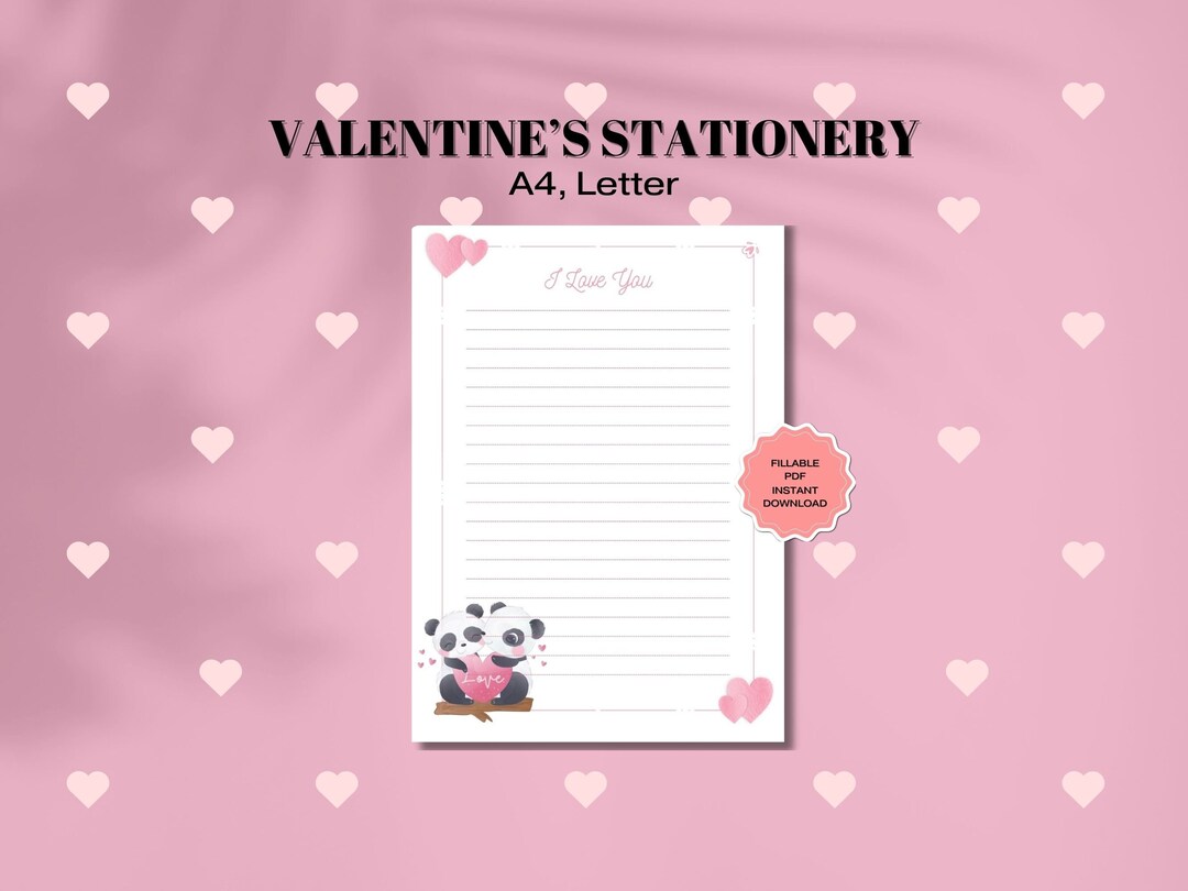 Love Letter Stationery, Love Letter Template, Valentines Love Letter ...