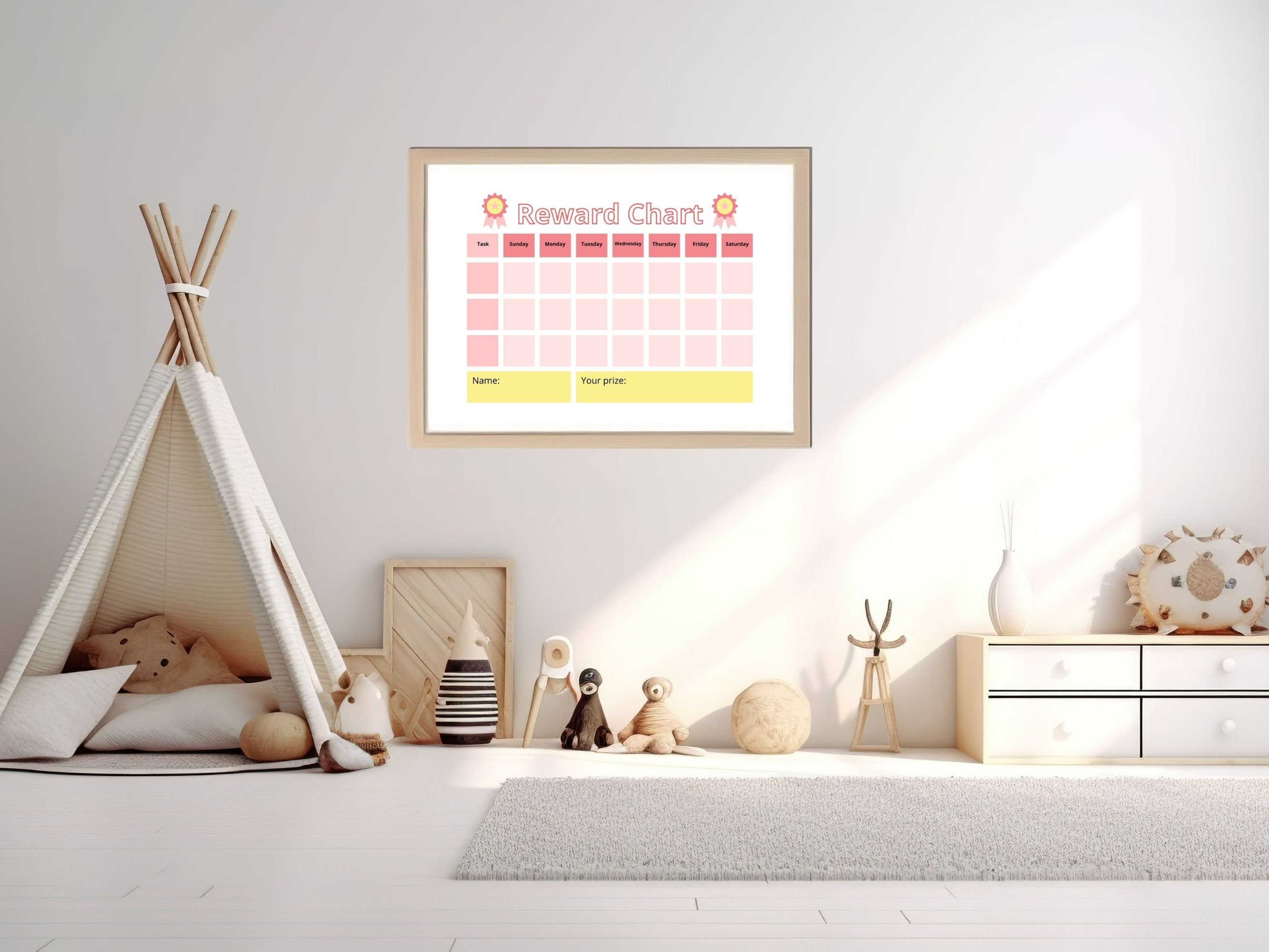 Sticker Chart, Printable Reward Chart for Boy and Girl, Kids Chore ...