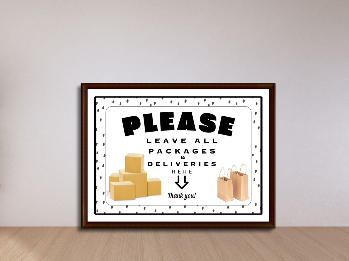 Please Leave Packages Here Printable Sign, Shipping Items Drop off ...