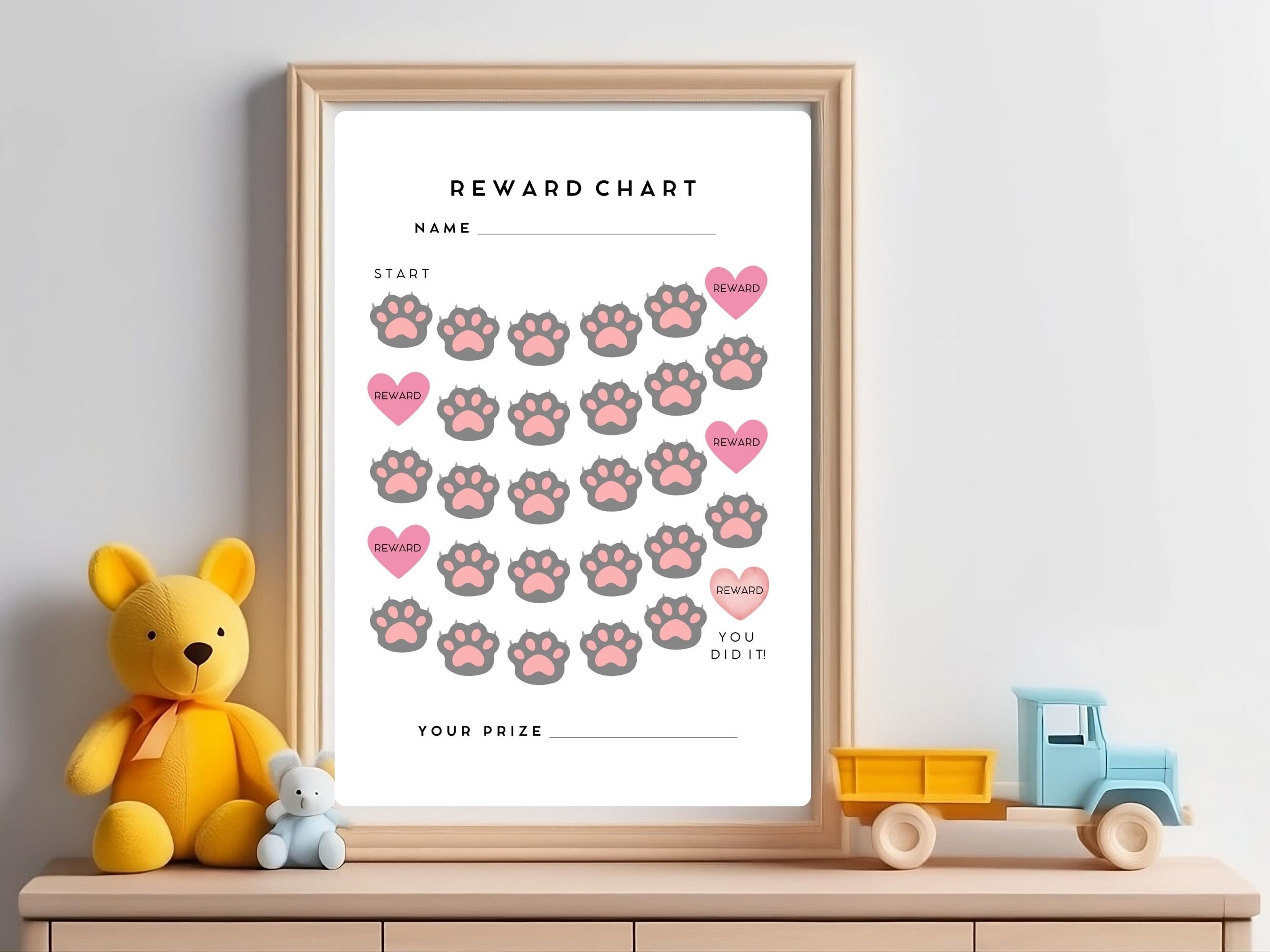 Printable Cat Tracks Reward Chart PDF, Cat Behavior Chart, Daily Chore ...