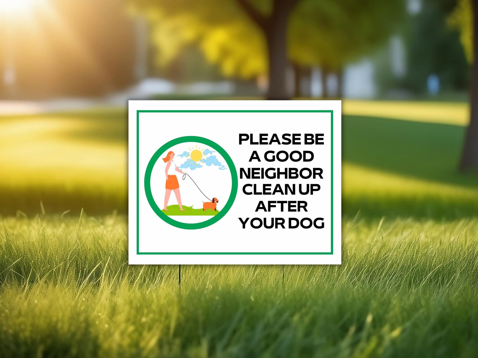 Please Be A Good Neighbor Clean up After Your Dog Sign, Printable Pick ...