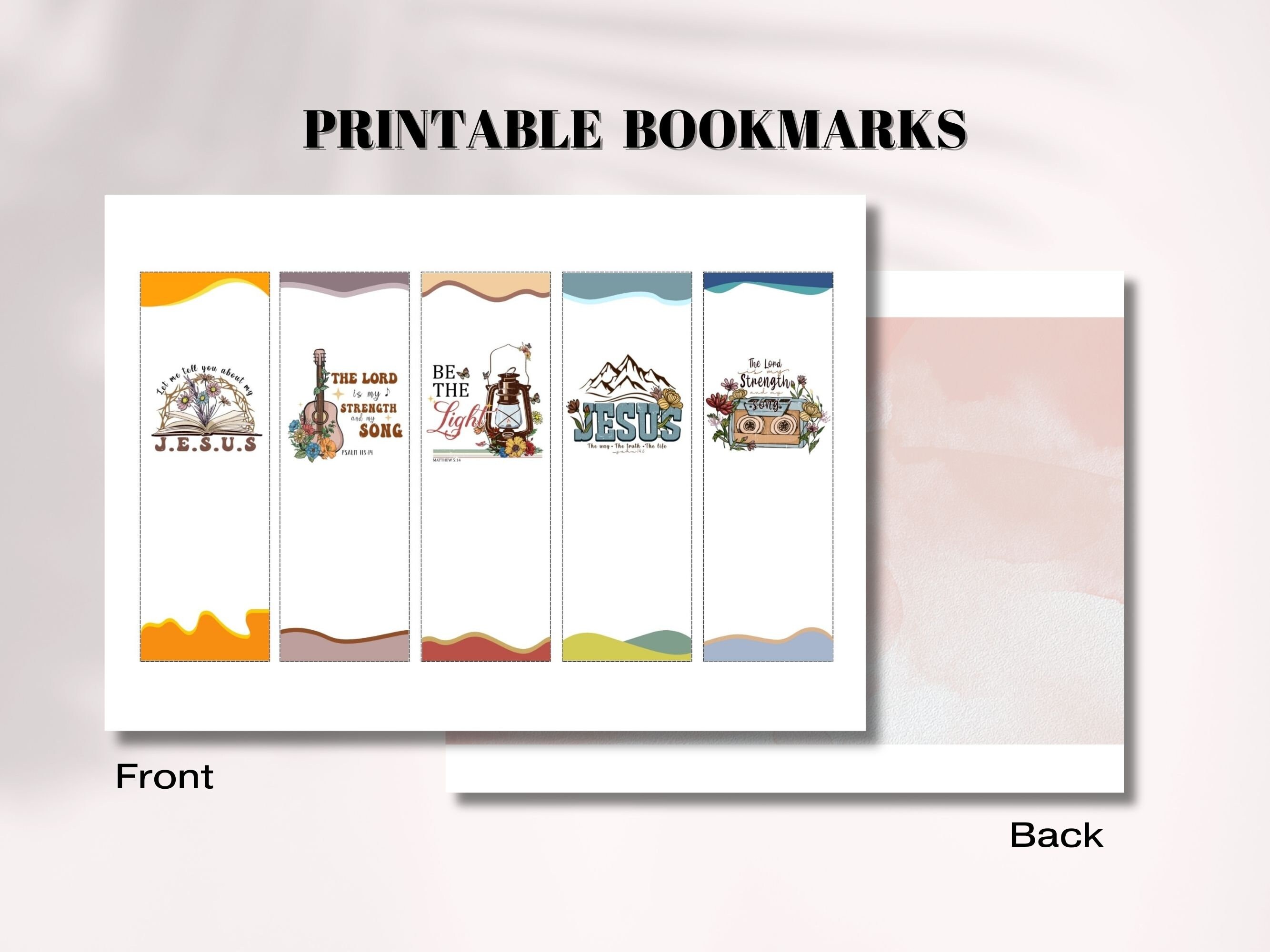 Religious Bookmarks Bundle, Printable Bible Bookmarks, Christian ...