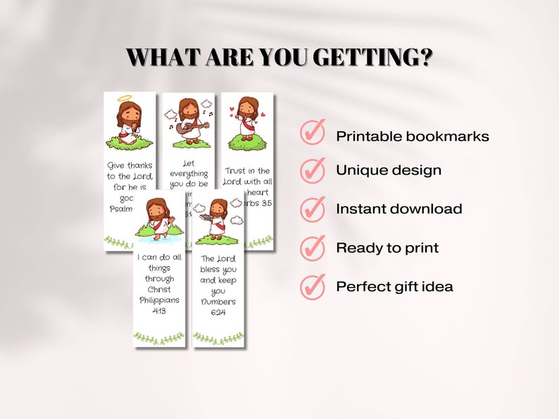 Bible Verses Bookmarks for Kids, Unique Jesus Bookmarks Set, Sunday ...