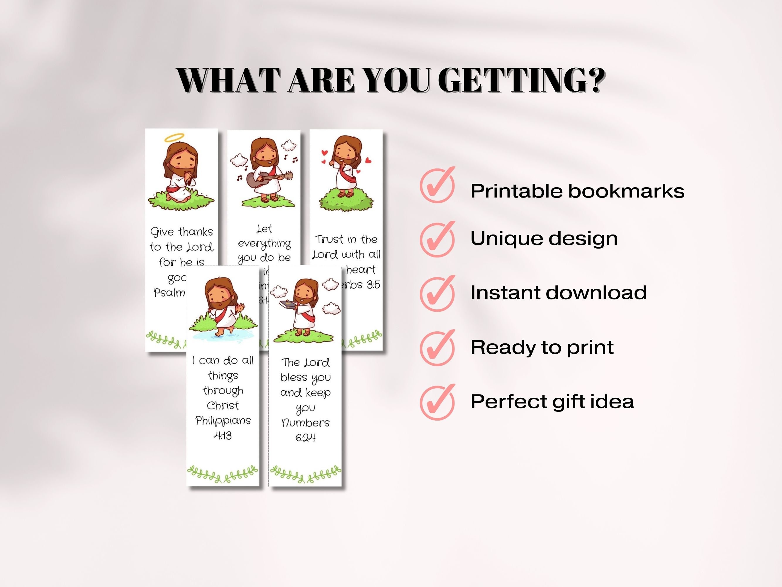 Bible Verses Bookmarks for Kids, Unique Jesus Bookmarks Set, Sunday ...