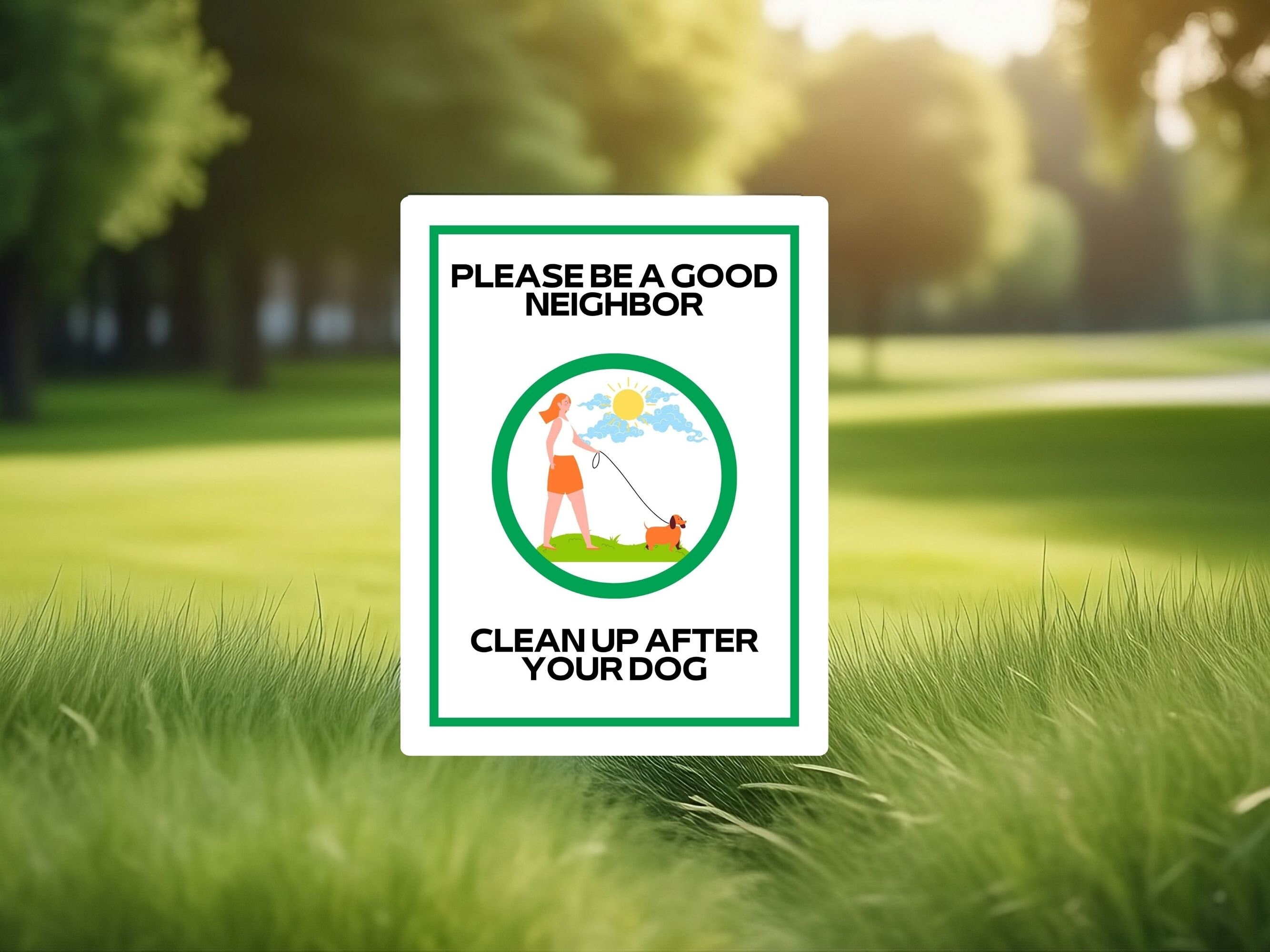 Please Be A Good Neighbor Clean up After Your Dog Sign, Printable Pick ...