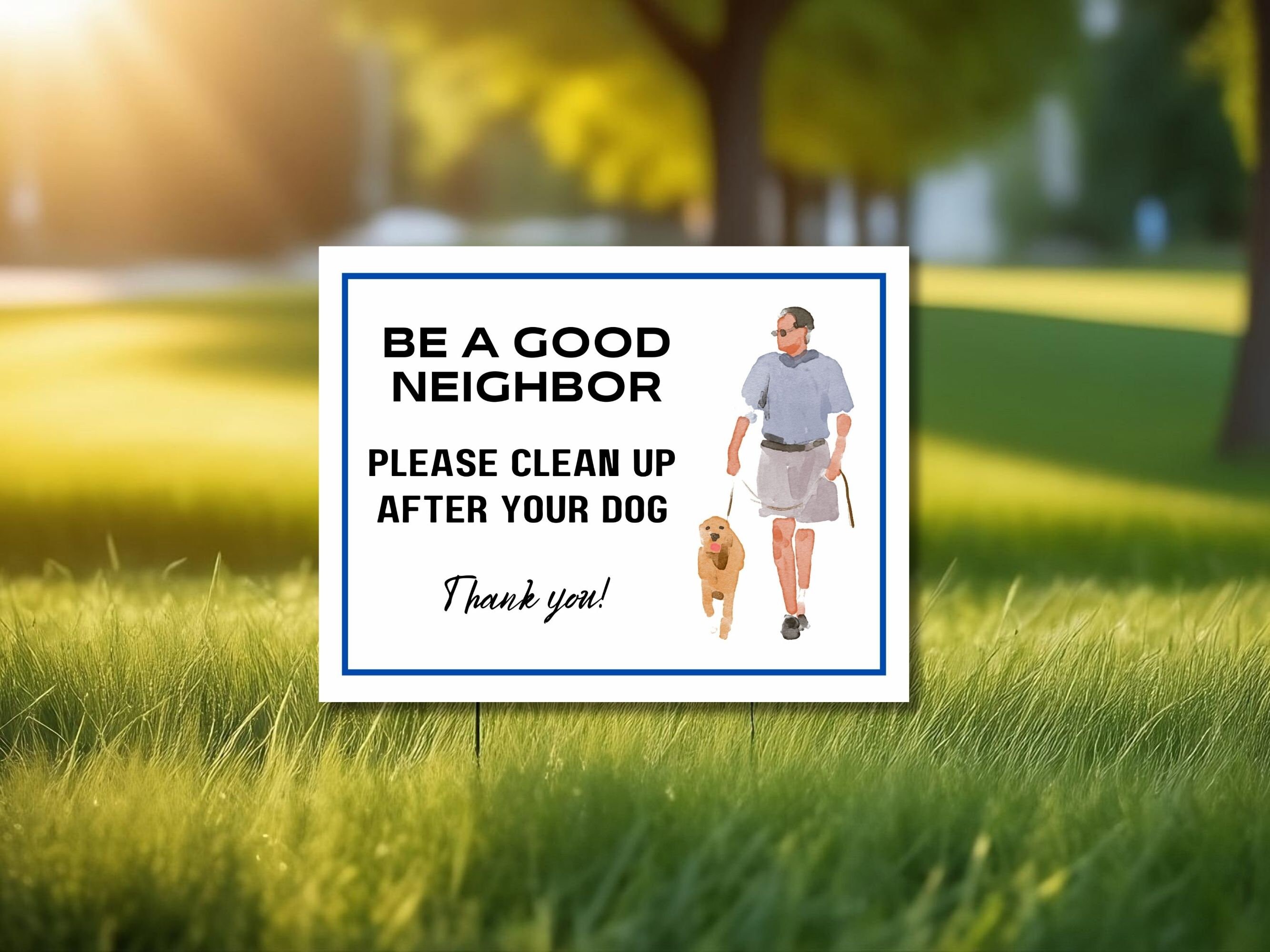 Be A Good Neighbor Please Clean up After Your Dog Sign, Printable Pick ...