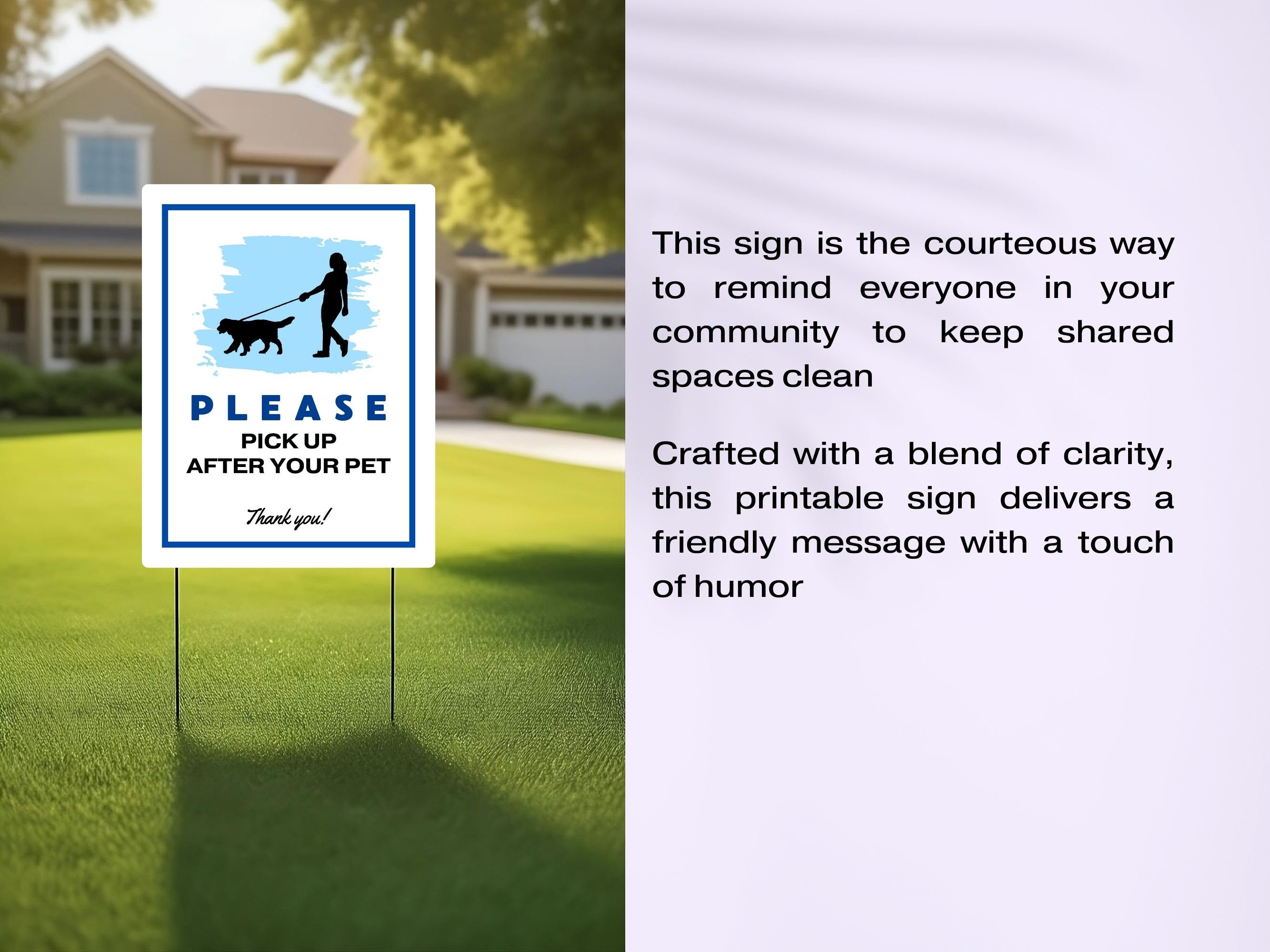 Please Pick up After Your Pet Sign, Printable Pick up Poop Sign ...