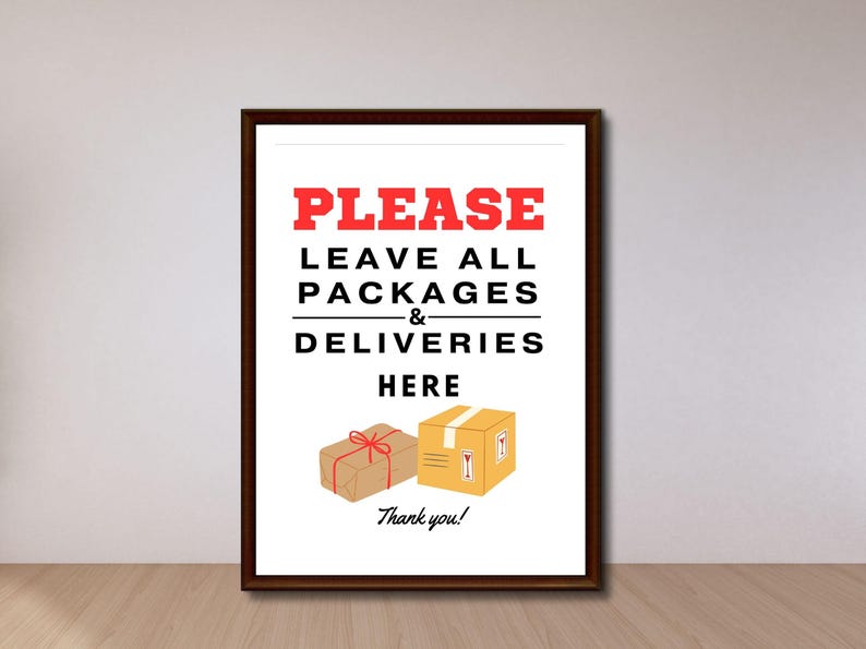 Please Leave Packages Here Sign Printable, Packages Sign, Leave ...