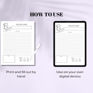 Fillable Recipe Card PDF, Blank Recipe Sheet, Recipe Template ...
