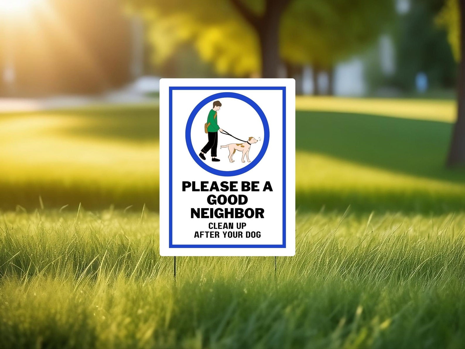 Please Be A Good Neighbor Clean up After Your Dog Sign, Printable Pick ...