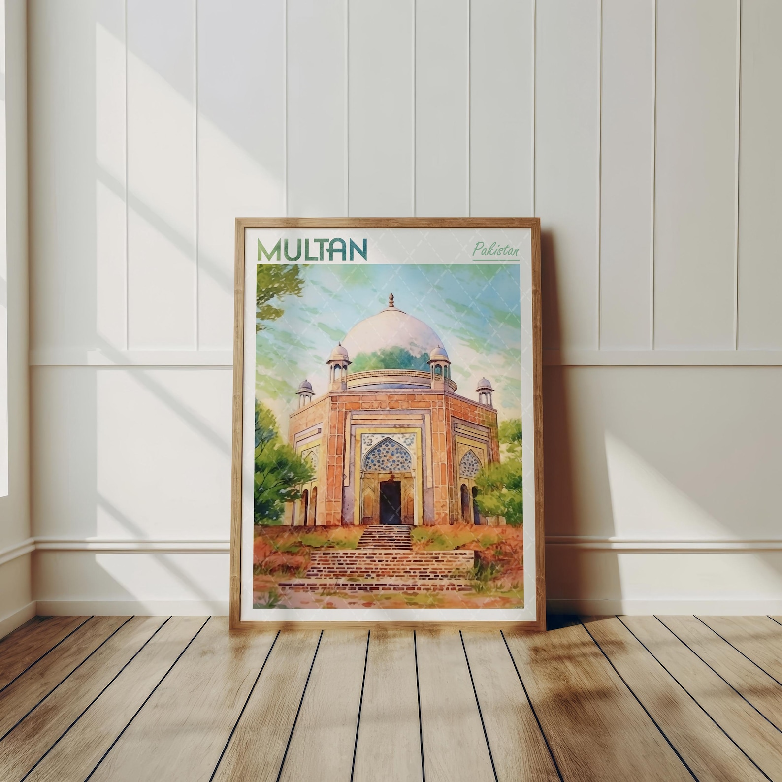 Multan Watercolor Art Print - Shah Rukn-e-alam Print - Pakistan Travel ...