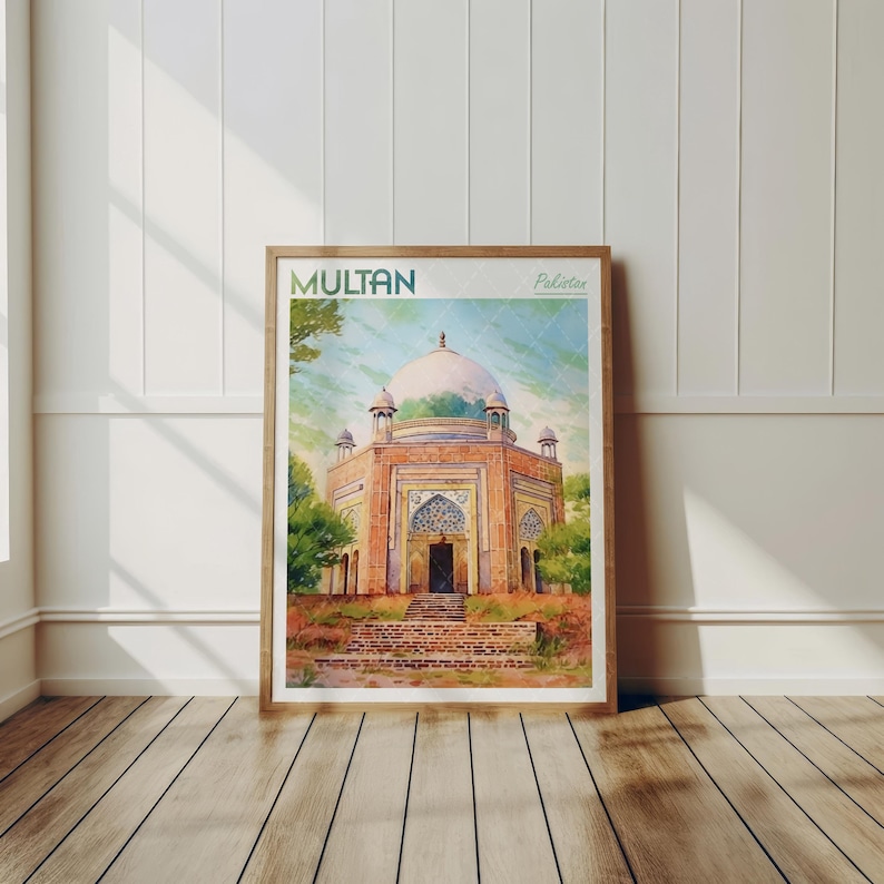 Multan Watercolor Art Print - Shah Rukn-e-alam Print - Pakistan Travel ...