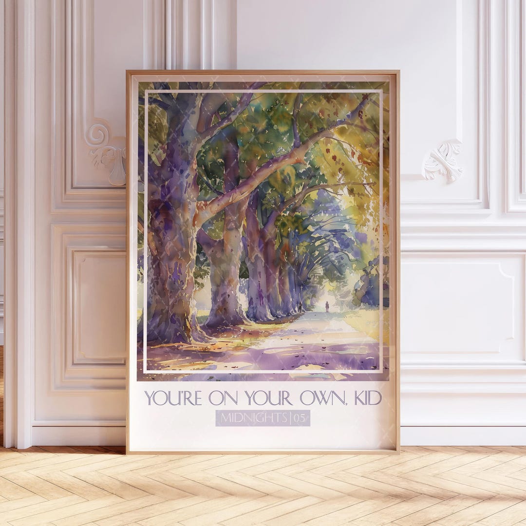 You're on Your Own, Kid Song Poster Watercolor Wall Art Subtle Song ...