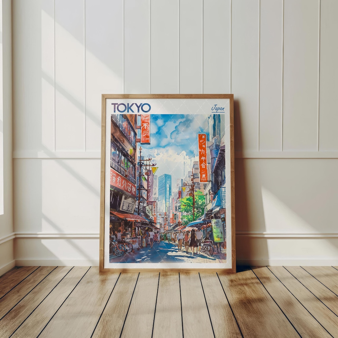 Tokyo Watercolor Wall Art - Tokyo Print - Japan Travel Poster - World ...