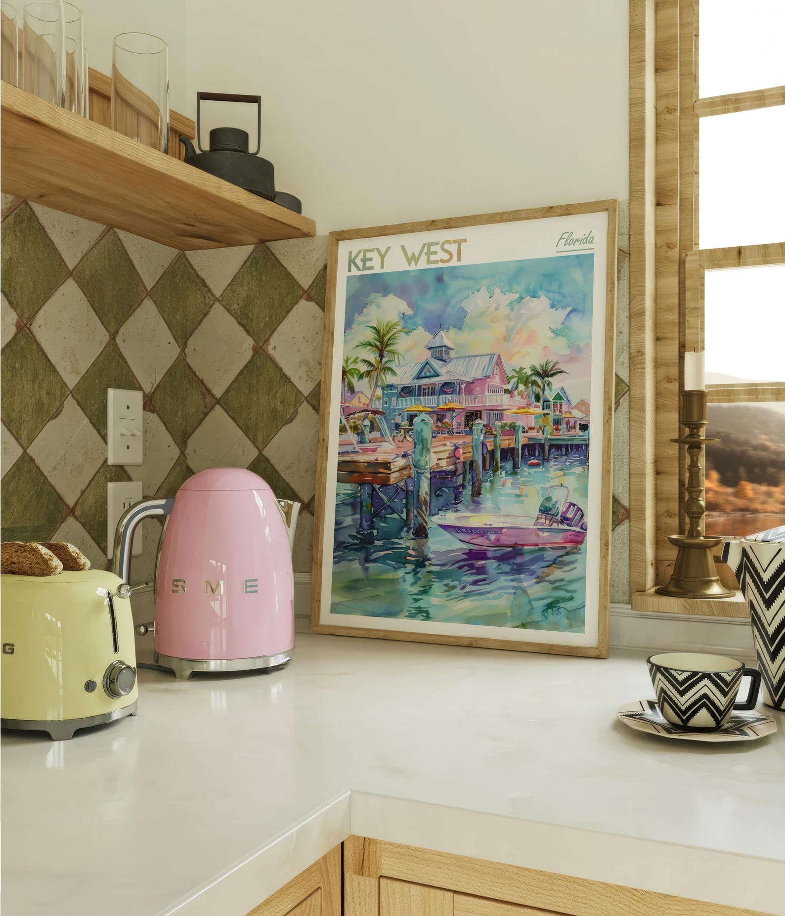Key West Watercolor Art Print - Key West City Print - Florida USA ...