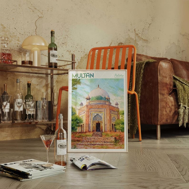 Multan Watercolor Art Print - Shah Rukn-e-alam Print - Pakistan Travel ...