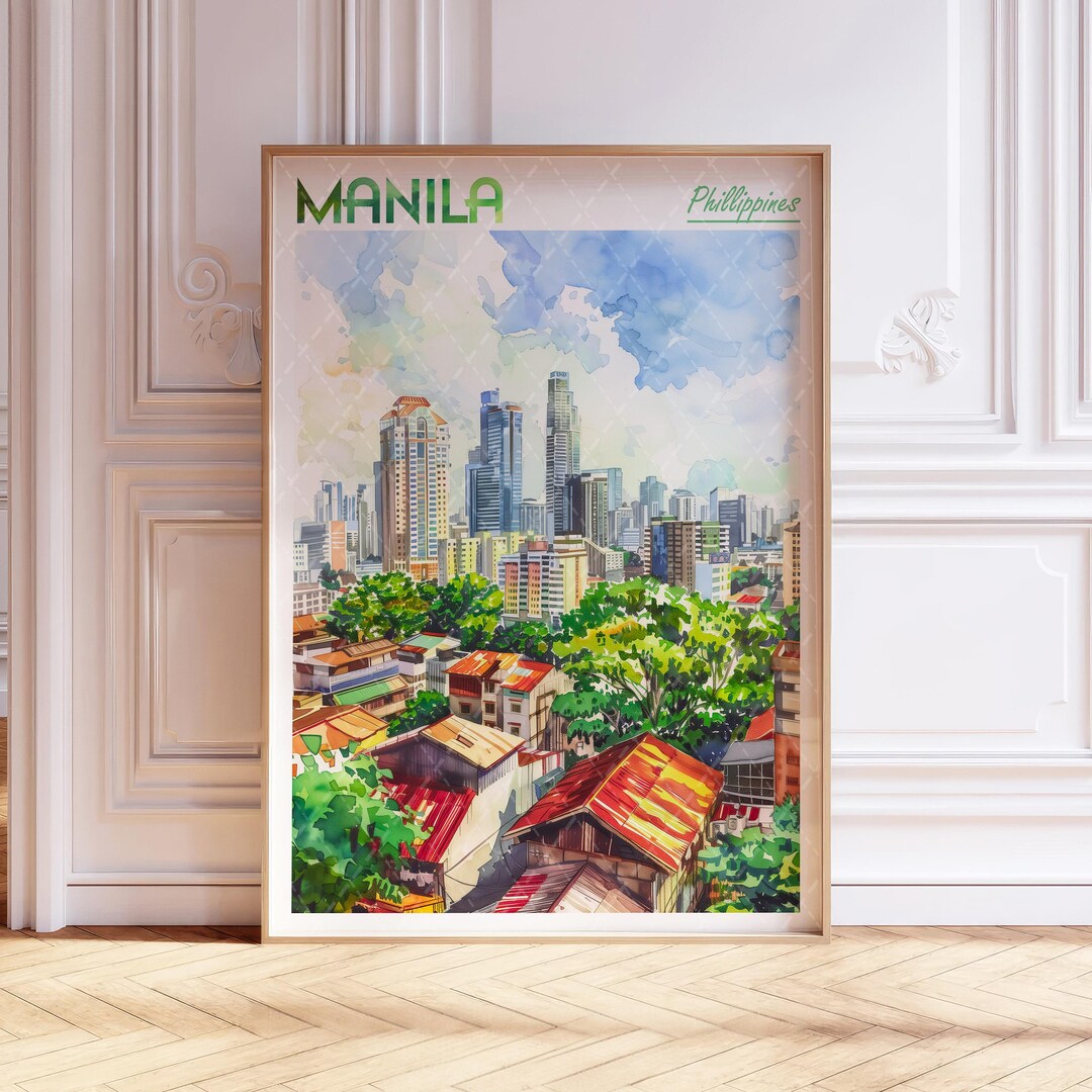 Manila Watercolor Art Print - Manila City Print - Philippines Asia ...