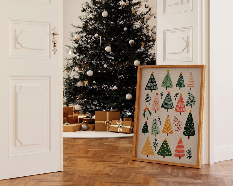 Christmas Trees Print Winter Printable Merry Christmas Cute ...