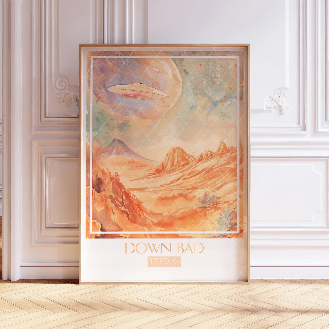 Down Bad Song Poster Watercolor Wall Art Subtle Song Print Watercolor ...