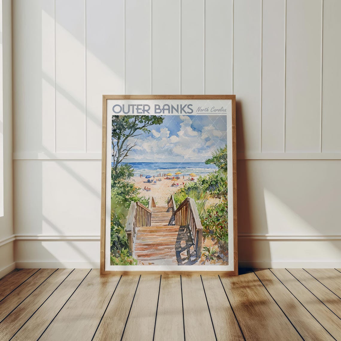 Outer Banks Watercolor Poster - Outer Banks Wall Art - North Carolina ...