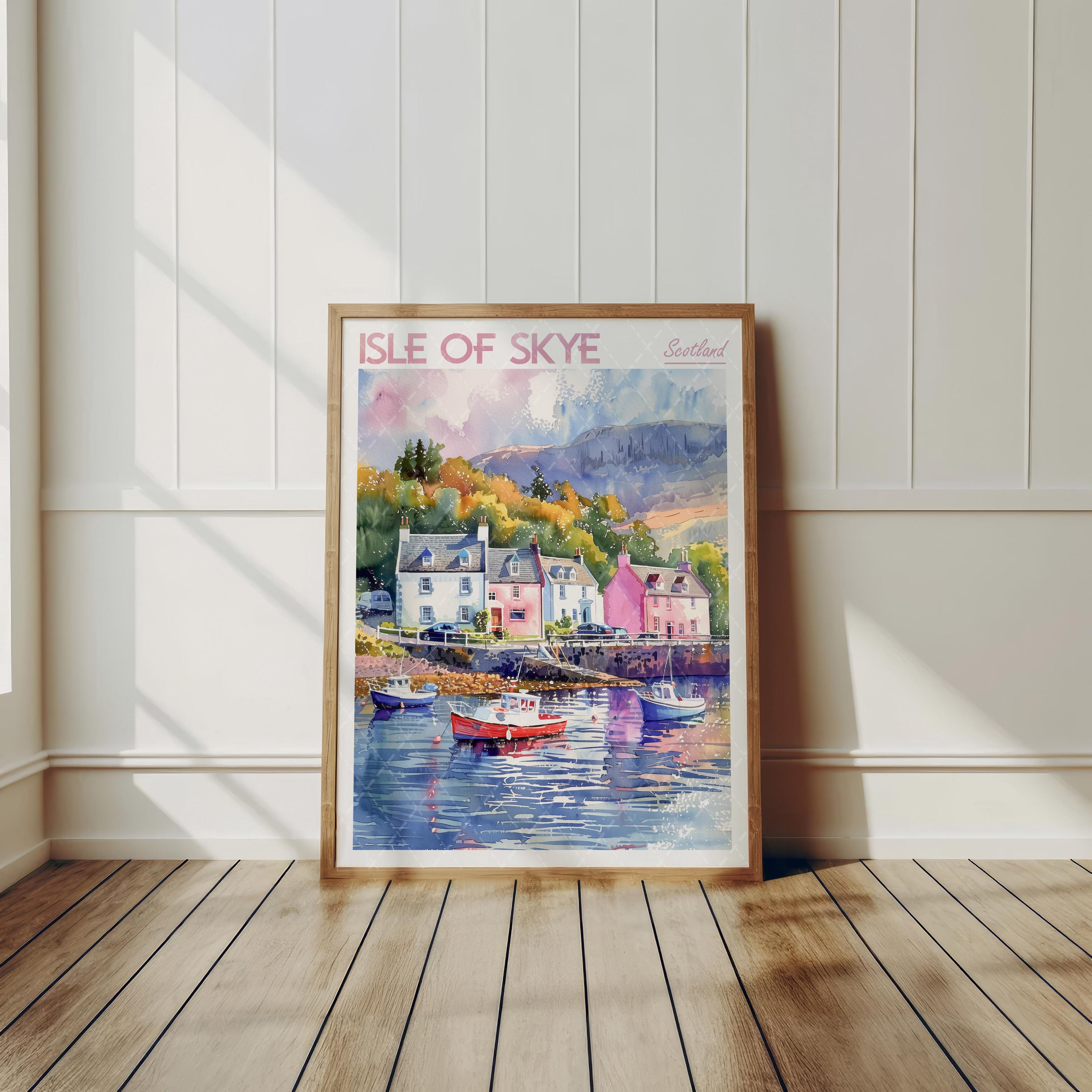 Isle of Skye Watercolor Art Print - Scotland Travel Print - United ...