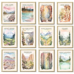U.S. National Park Poster Bundle | All 63 National Parks Watercolor ...