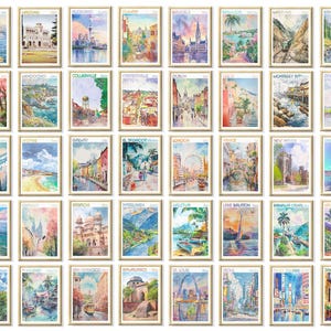 Custom Set of 3 Watercolor City Prints, ANY City ANY Country City ...