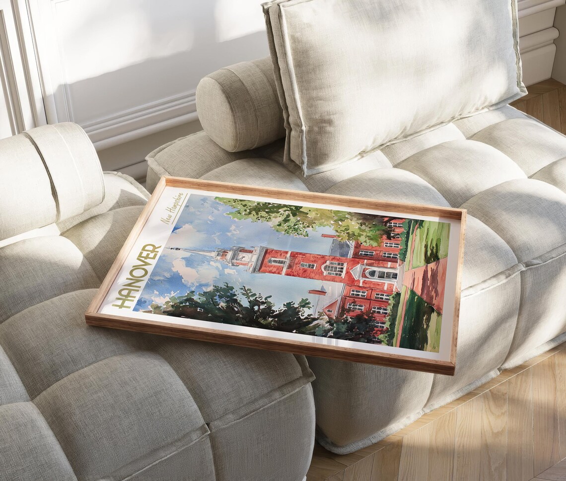 Hanover Watercolor Poster - World Cities Wall Art - New Hampshire ...