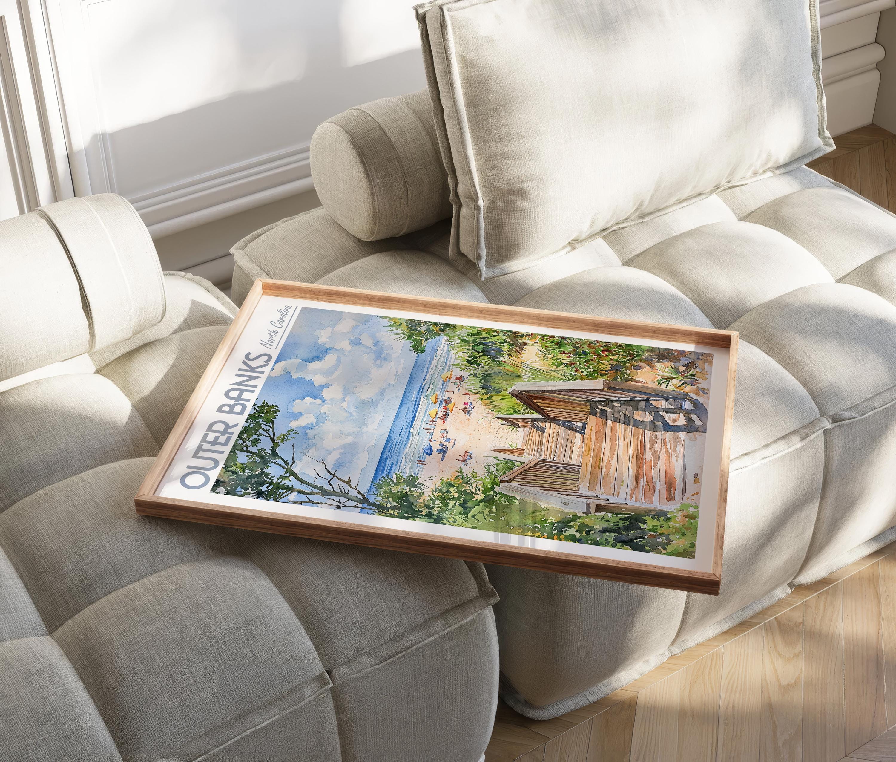 Outer Banks Watercolor Poster - Outer Banks Wall Art - North Carolina ...