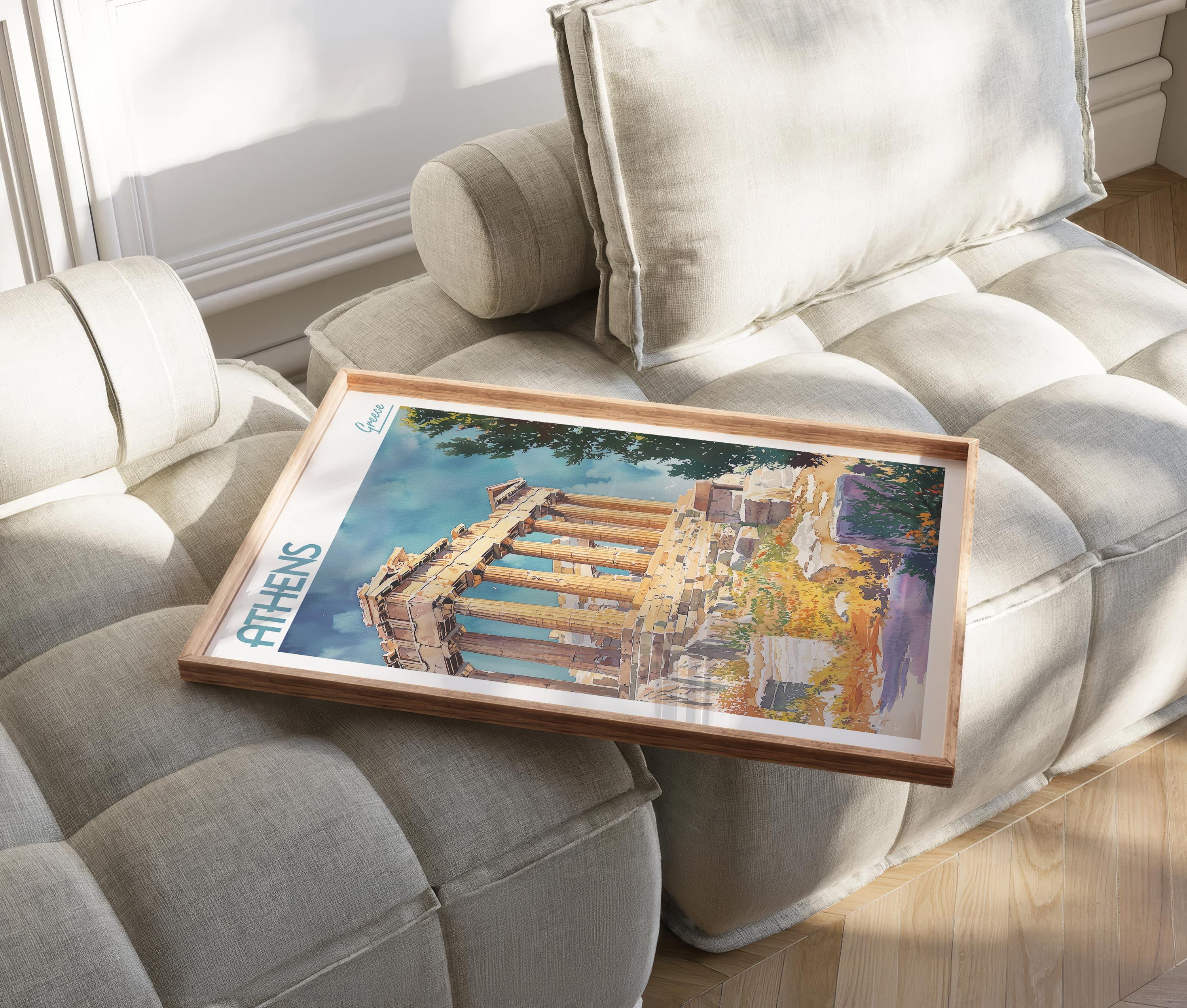 Athens Watercolor Poster - World Cities Wall Art - Europe Greece Travel ...