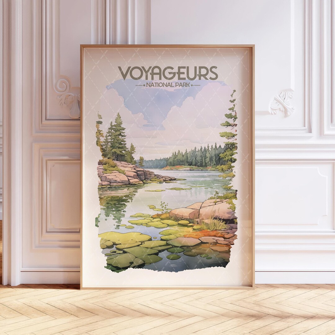 Voyageurs National Park Watercolor Travel Poster - US National Parks ...