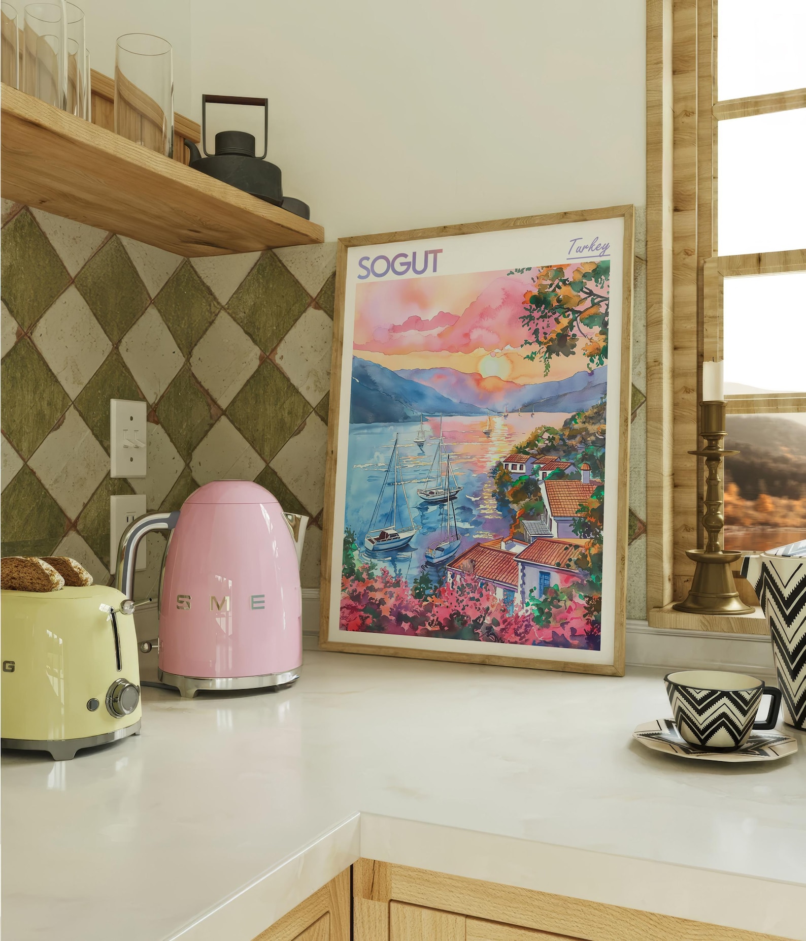 Sogut Watercolor Wall Art - Marmaris Print - Turkey Travel Poster ...