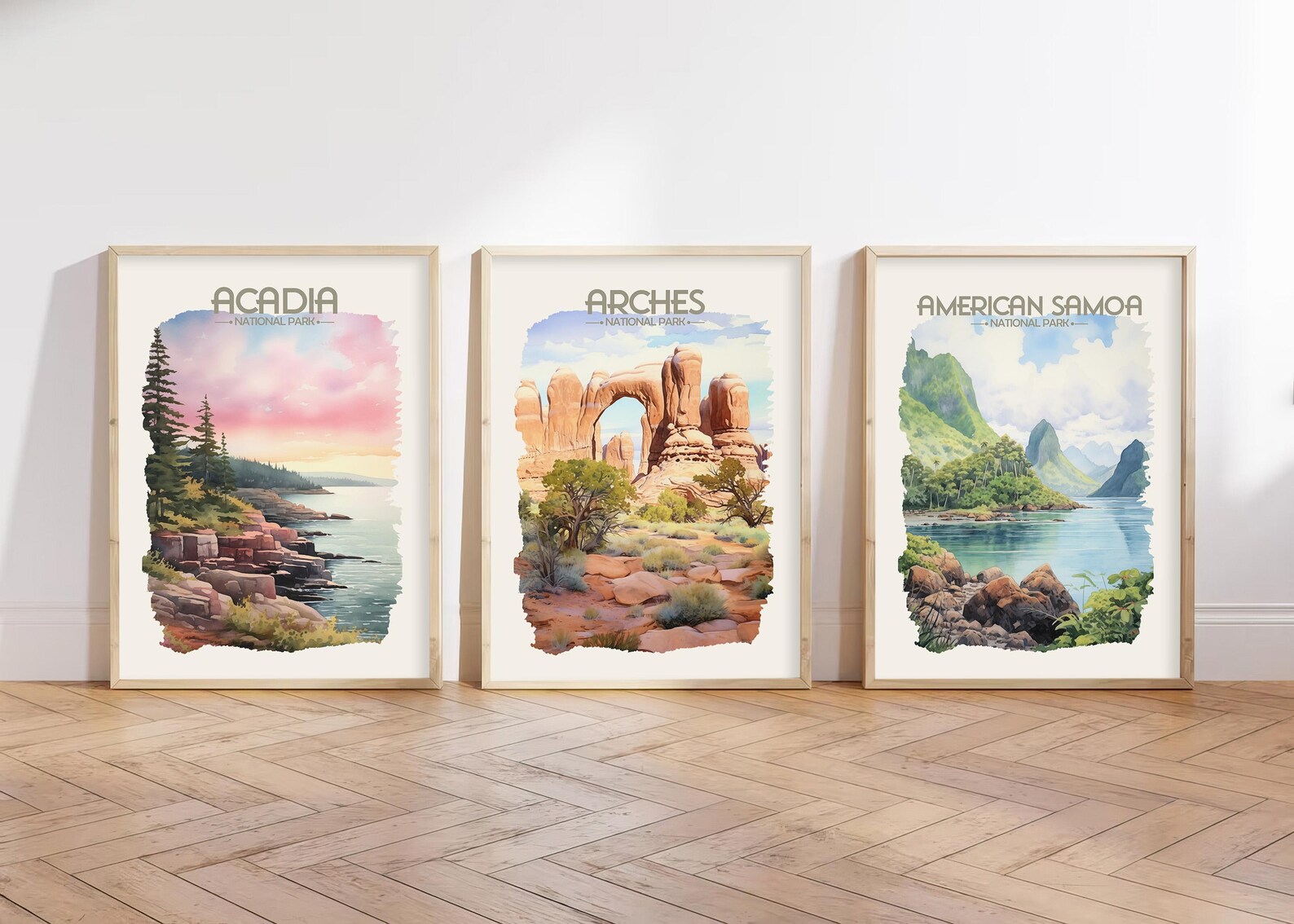 U.S. National Park Poster Bundle | All 63 National Parks Watercolor ...