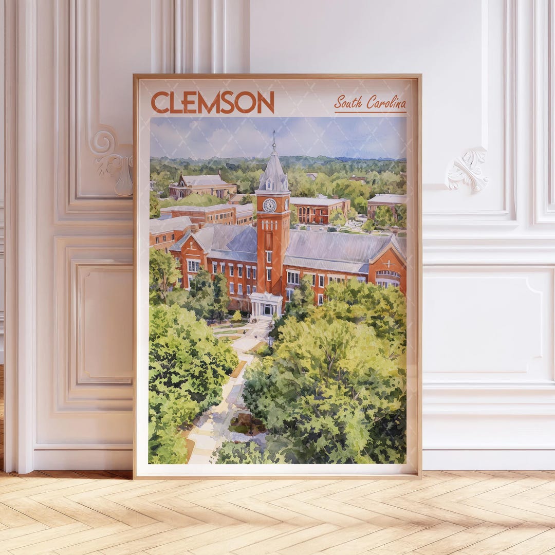 Clemson University Art, South Carolina Campus Wall Decor - Etsy