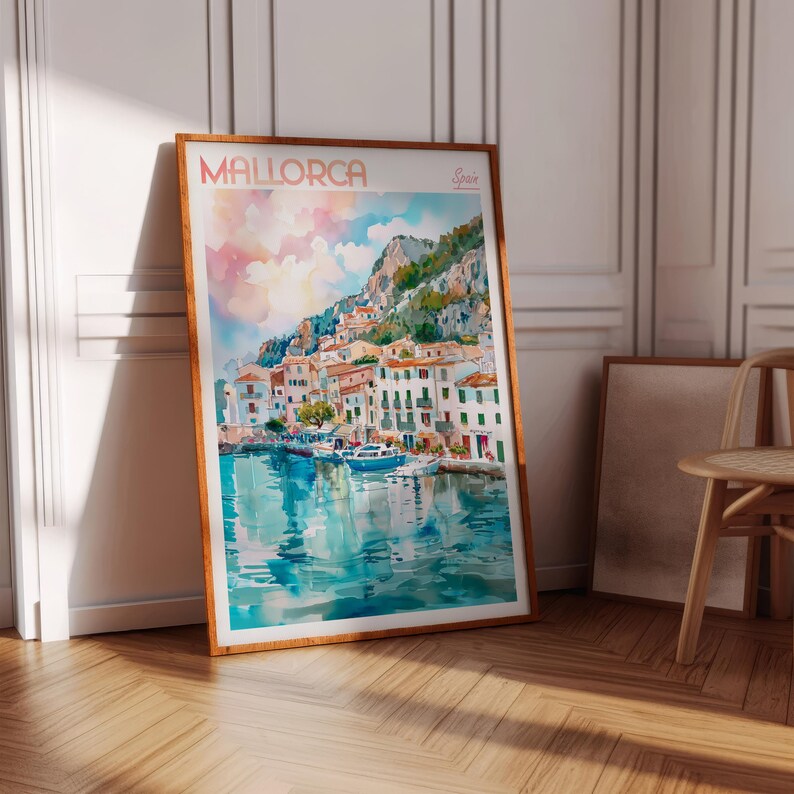 Mallorca Watercolor Art Print - Palma City Print - Spain Europe Travel ...