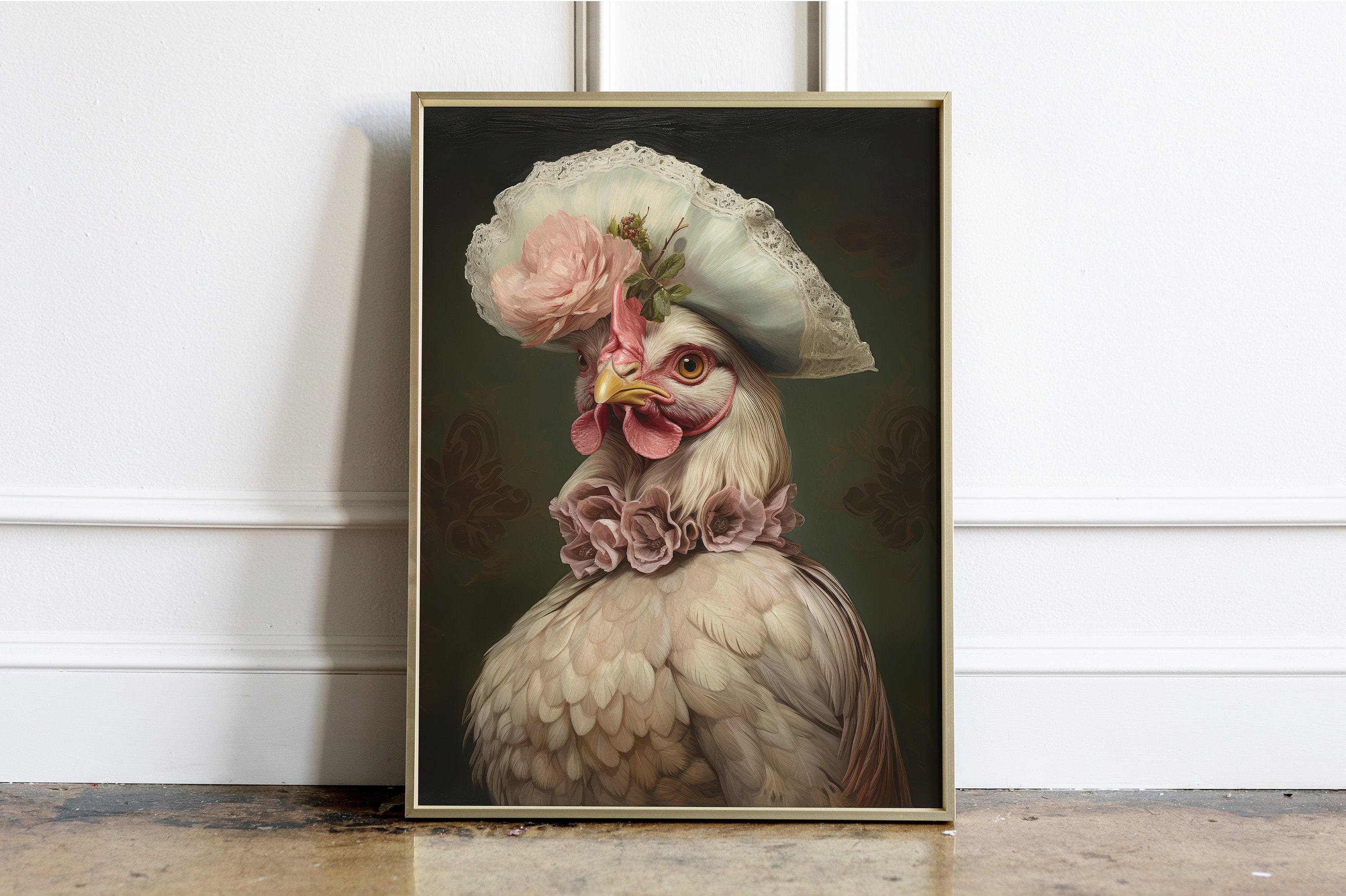 Mrs. Chicken Victorian Style Portrait, Funny Gift for Animal Lover ...