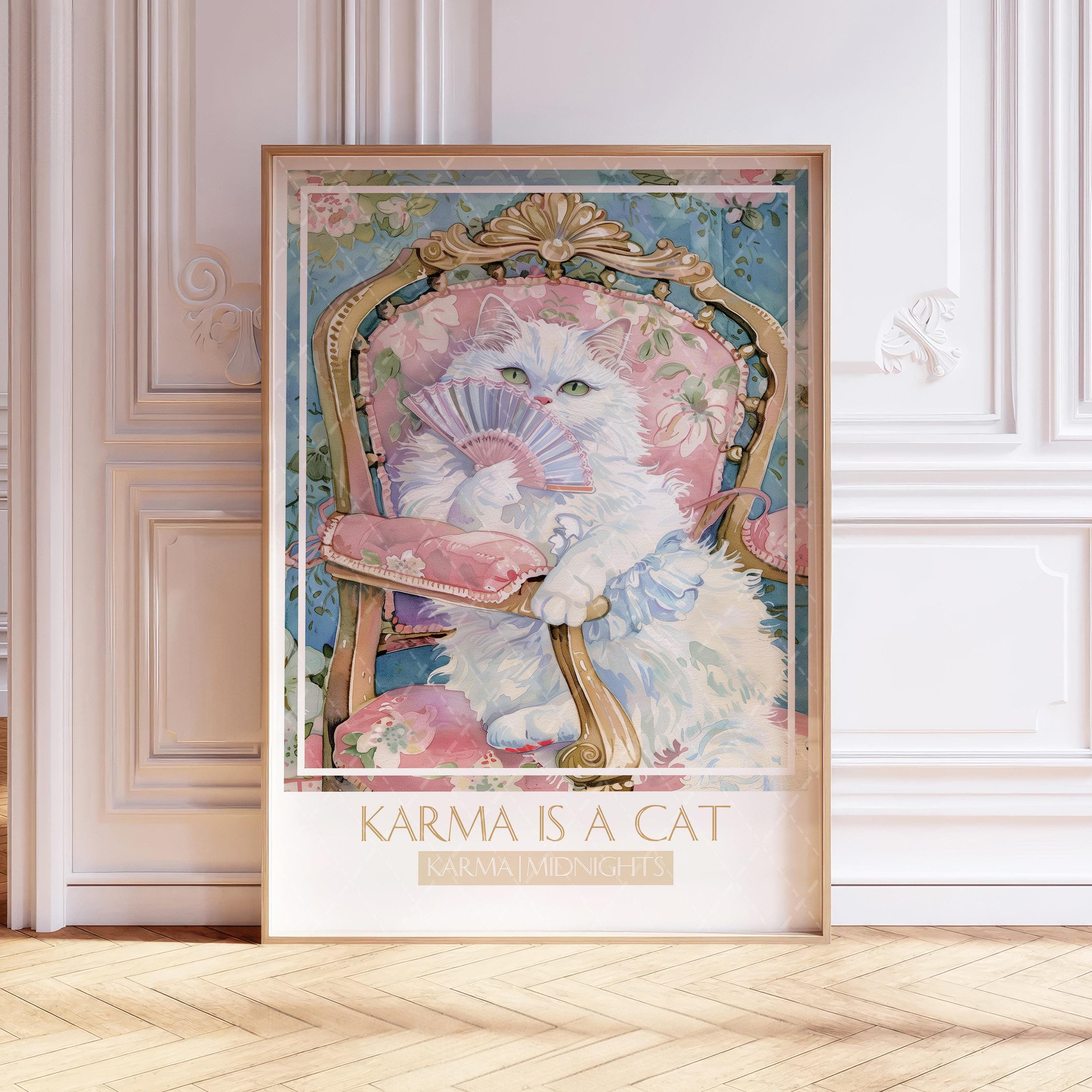 Karma is A Cat Song Poster Watercolor Wall Art Subtle Song Print ...